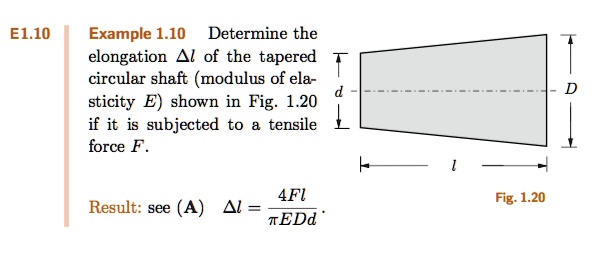 [GET ANSWER] E1.10 Example 1.10 Determine the elongation Δ l of the ...