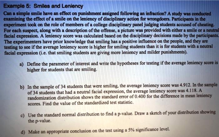 SOLVED: Example 6: Smiles and Leniency - Can a simple smile have an ...