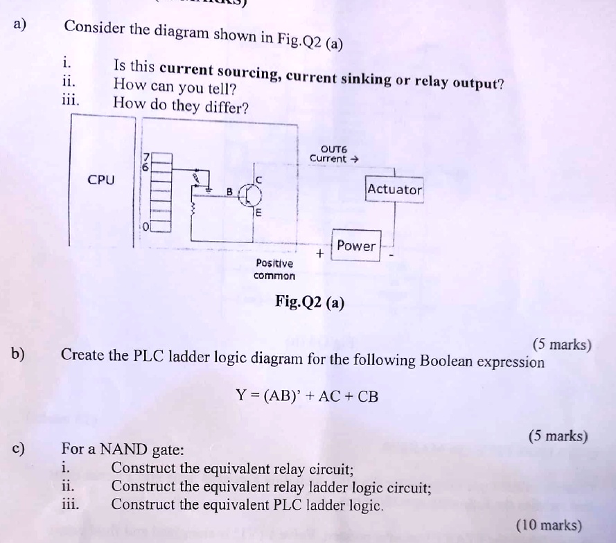 SOLVED: Consider the diagram shown in Fig. Q2 (a) i. ii. Is this current sourcing, current ...