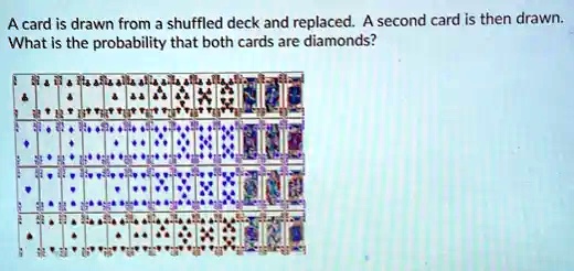 SOLVED: A card is drawn from shuffled deck and replaced A second card ...