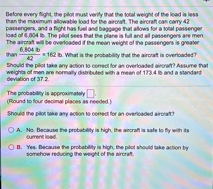 before every flight the pilot must verify that the total weight of the ...