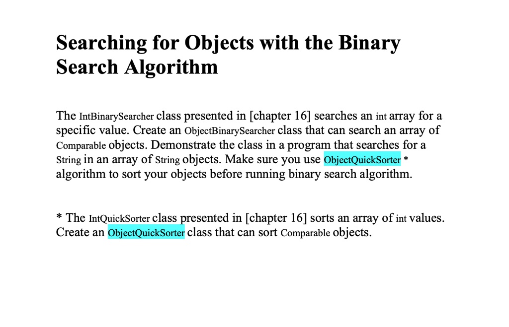 SOLVED: deliverables : ObjectQuickSorter.java (30 % ... SOLVED: deliverables : ObjectQuickSorter.java (30 % ...