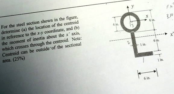 For the steel section shown in the figure, determine (a) the location ...
