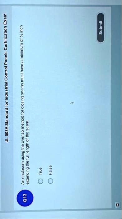 UL 508A Standard for Industrial Control Panels Certification Exam Q13 ... UL 508A Standard for Industrial Control Panels Certification Exam Q13 ...