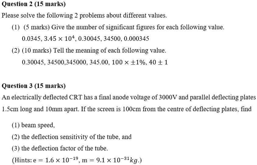 Get Answer Question 2 15 Marks Please Solve The Following 2 Problems About Different Values