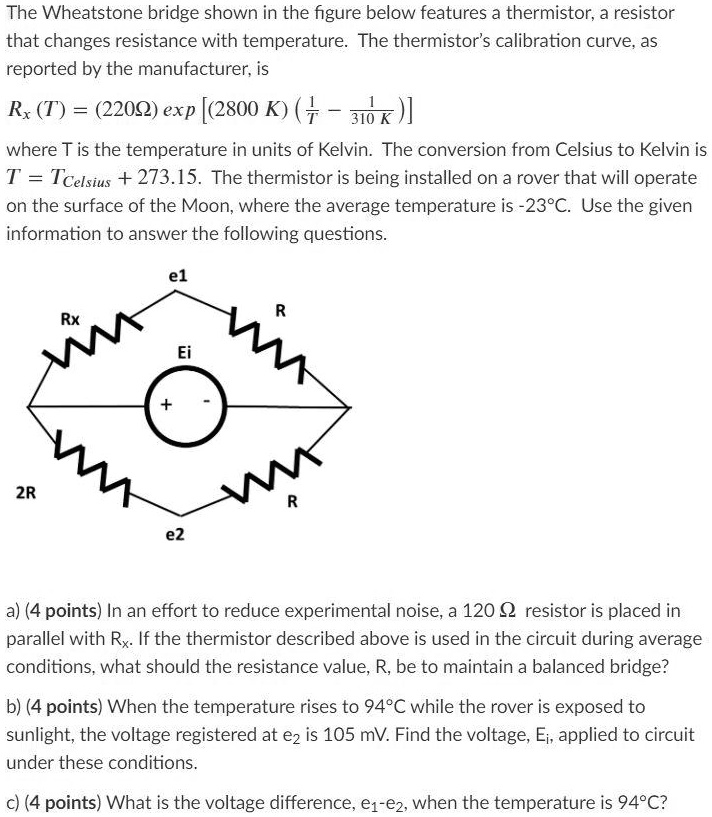 SOLVED: The Wheatstone bridge shown in the figure below features a ...