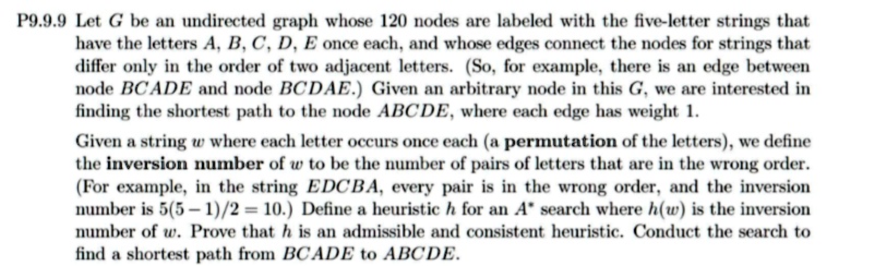 SOLVED: Let G be an undirected graph whose 120 nodes are labeled with the five-letter strings ...