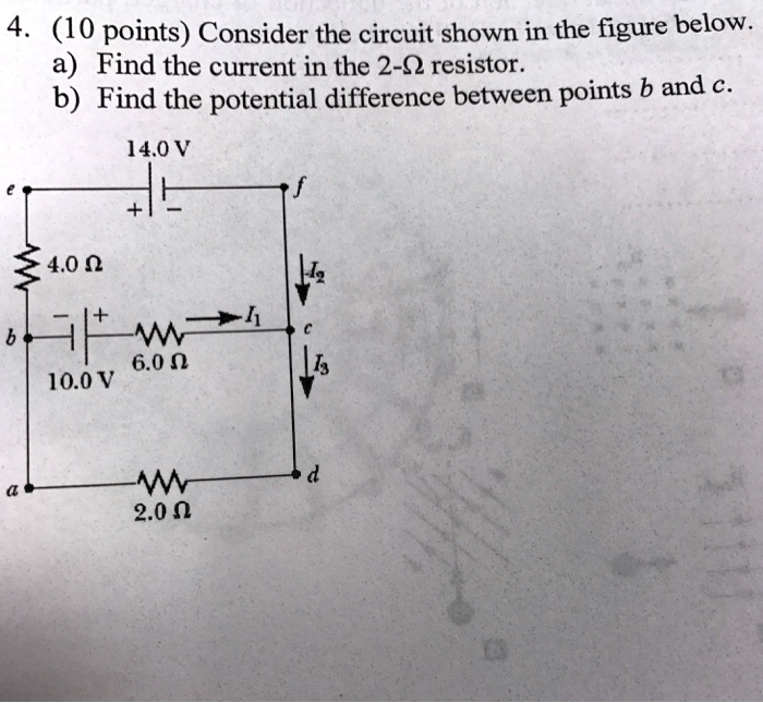 SOLVED: 4 (10 points) Consider the circuit shown in the figure below a) Find the current in the ...