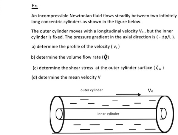 SOLVED: Please answer not another question with same steps Ex. An incompressible Newtonian fluid ...