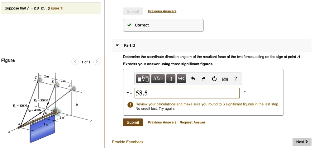 suppose that h 28 m figure 1 submit previous answers correct part d ...
