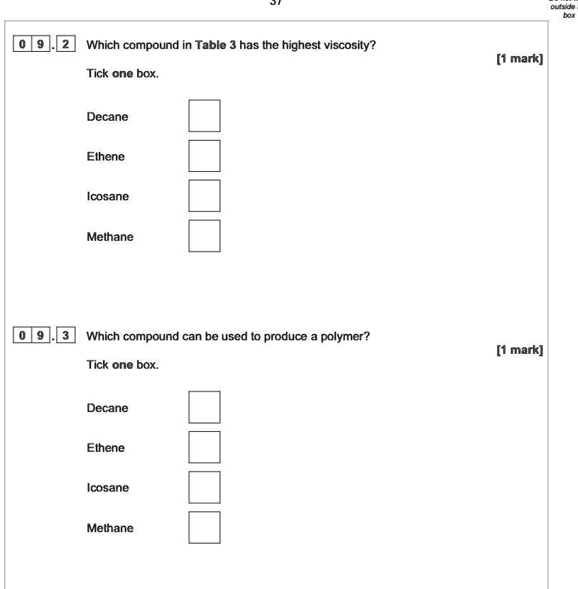 SOLVED: 'Crude oil is a mixture of many different chemical compounds. Table 3 shows information ...