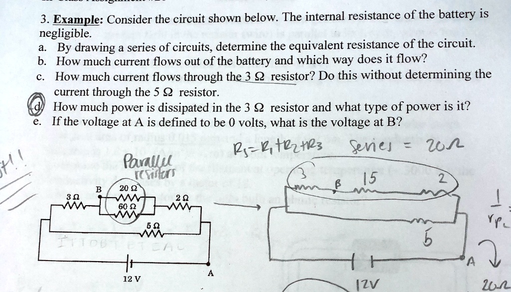 SOLVED: 3. Example: Consider the circuit shown below: The internal ...