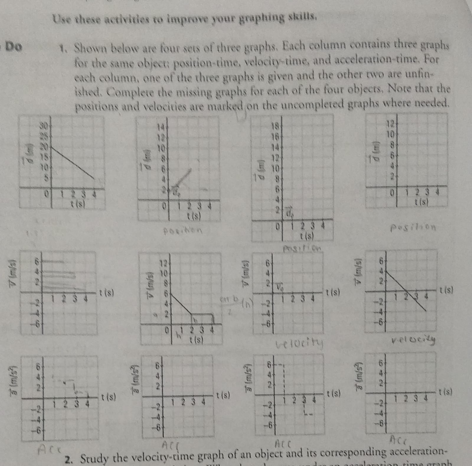 Use chese activies to imporove your graphing skitls. Do 1. Shown below ...