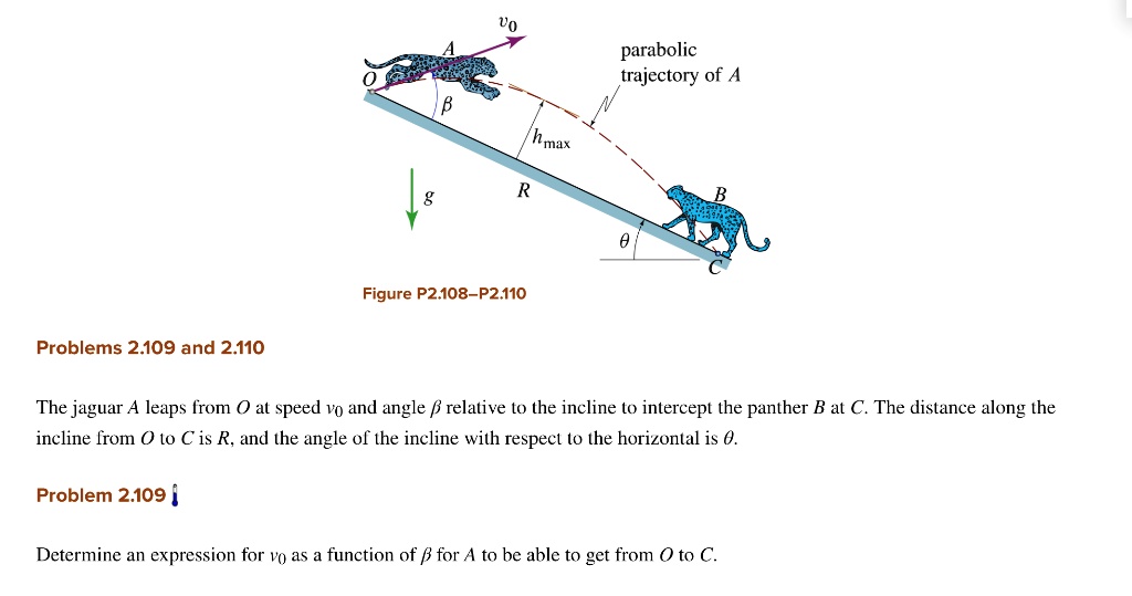 ?? parabolic trajectory of A 0 ? hmax B R g ? Figure P2.108-P2.110 ...
