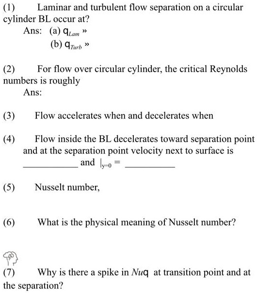 SOLVED: (1) Laminar and turbulent flow separation on a circular ...