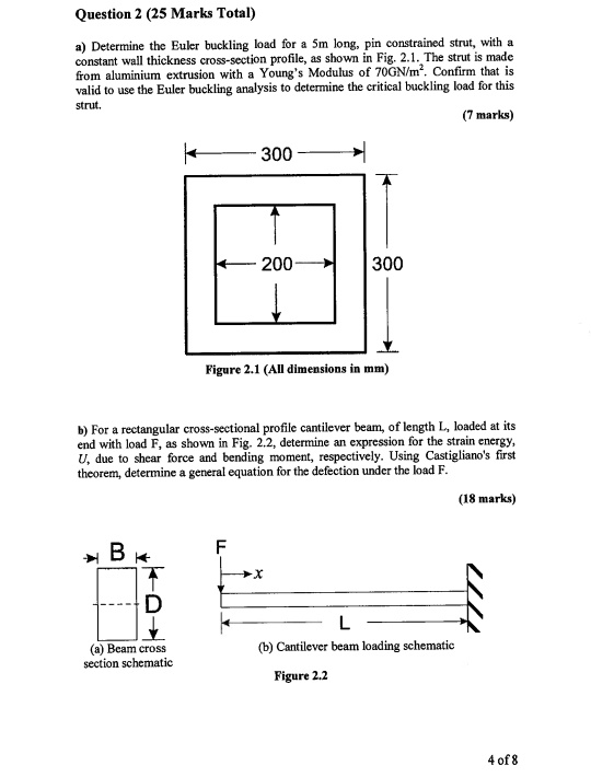 SOLVED: a. Determine the Euler buckling load for a 5m long, pin ...