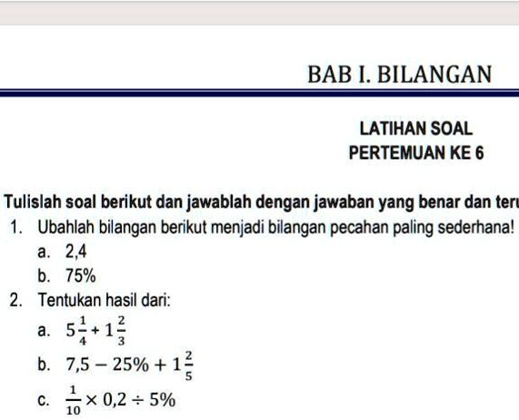 SOLVED: mohon di isi tidak apa salah BAB [. BILANGAN LATIHAN SOAL ... SOLVED: mohon di isi tidak apa salah BAB [. BILANGAN LATIHAN SOAL ...