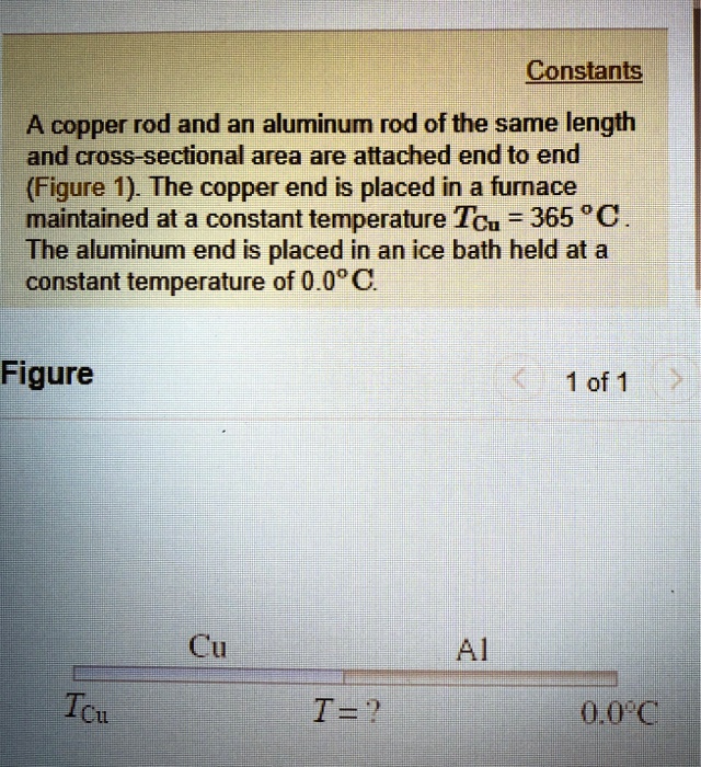 constants a copper rod and an aluminum rod of the same length and cross ...