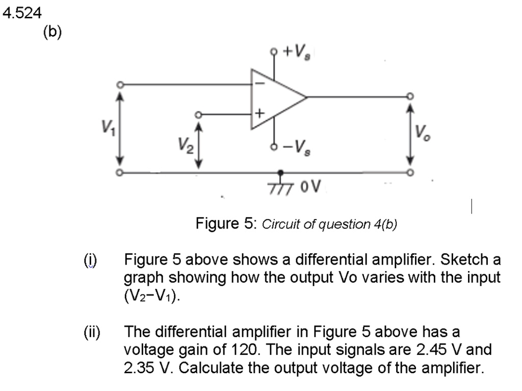 SOLVED: 4.524 (b) V V. . OV Figure 5: Circuit of question 4(b) (i ...