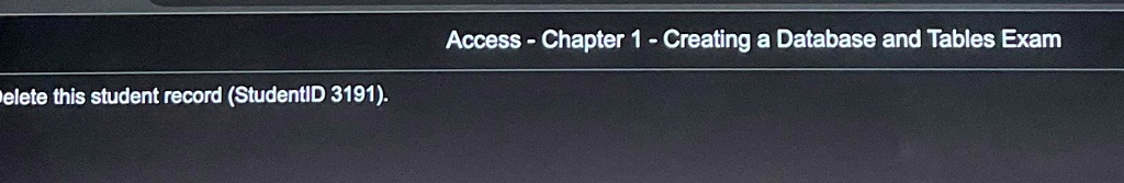 Access - Chapter 1 - Creating a Database and Tables...