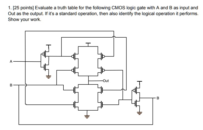 1 25 points evaluate a truth table for the following cmos...
