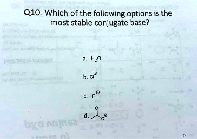 SOLVED: Q10. Which of the following options is the most stable ...