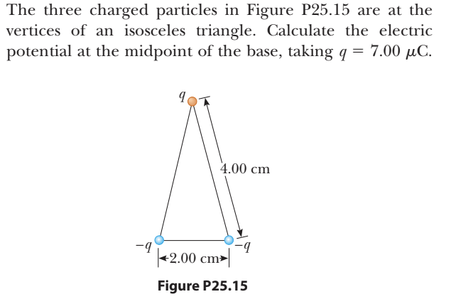 the three charged particles in figure p2515 are at the vertices of an ...