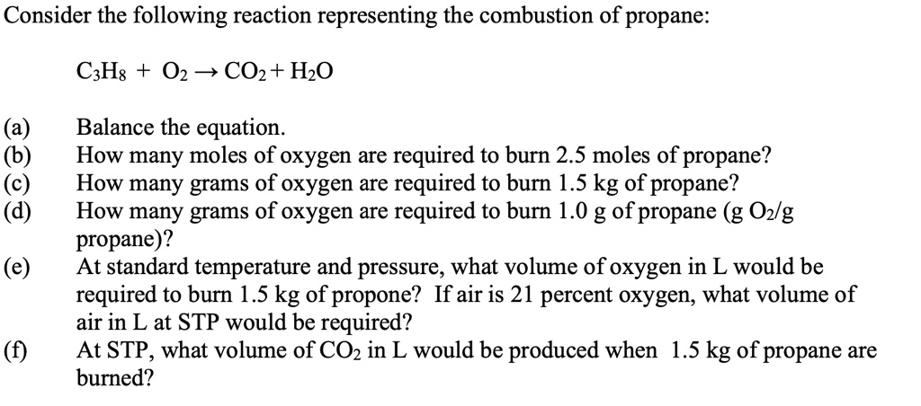 SOLVED: Consider the following reaction representing the combustion of ...
