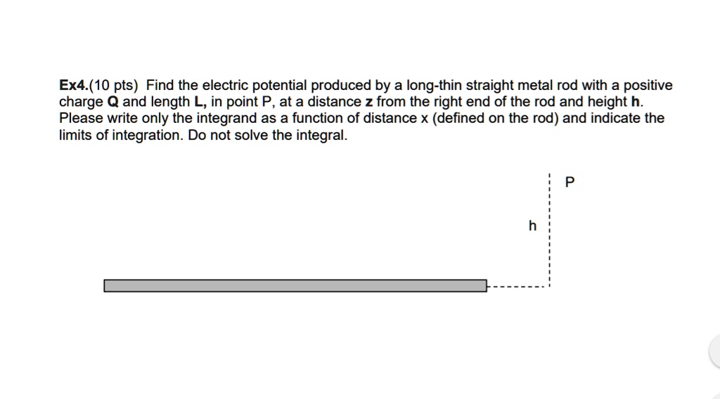 SOLVED:Ex4.(10 pts) Find the electric potential produced by a long-thin ...