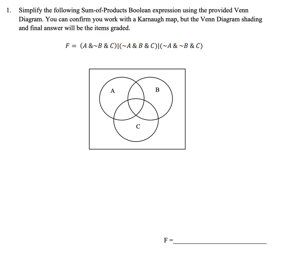 Solved 1 Simplify The Following Sum Of Products Boolean Expression