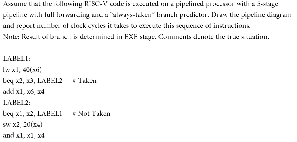 Assume That The Following Risc V Code Is Executed On A Pipelined Processor With A 5 Stage 6863