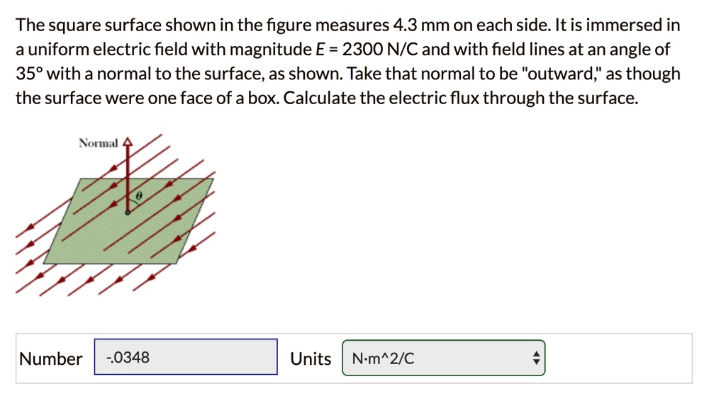 SOLVED: The square surface shown in the figure measures 4.3 mm on each ...