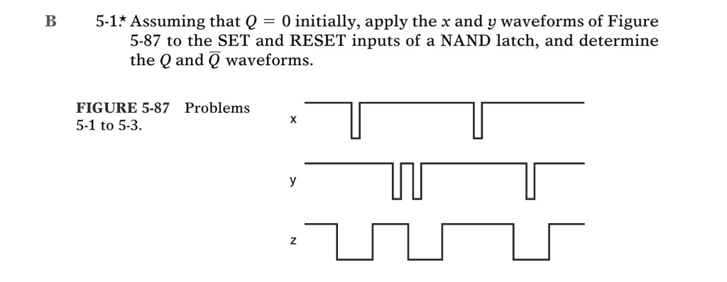 Solved B 5 1 Assuming That Q 0 Initially Apply The X And Y Waveforms Of Figure 5 87 To The 