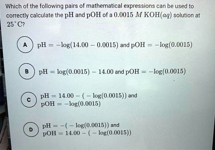 which of the following pairs of mathematical expressions can be used to ...