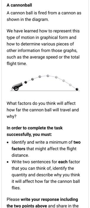 SOLVED: cannonball cannon ball is fired from cannon as shown in the ...