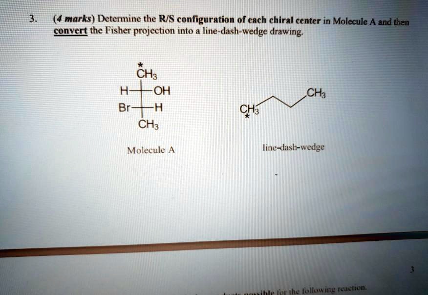 4 marks determine the rs configuration of cach chiral center in ...
