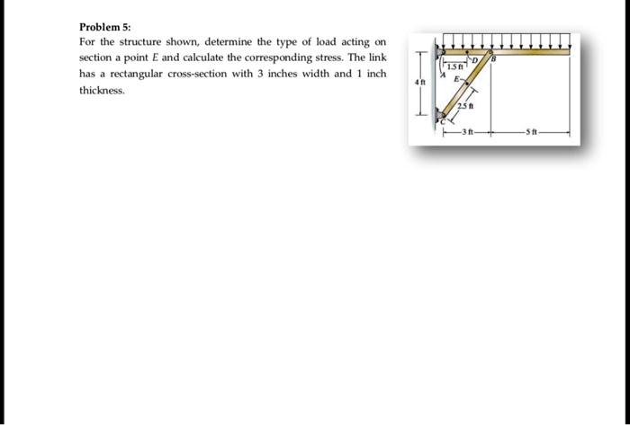 Problem 5: For the structure shown, determine the type of load acting ...