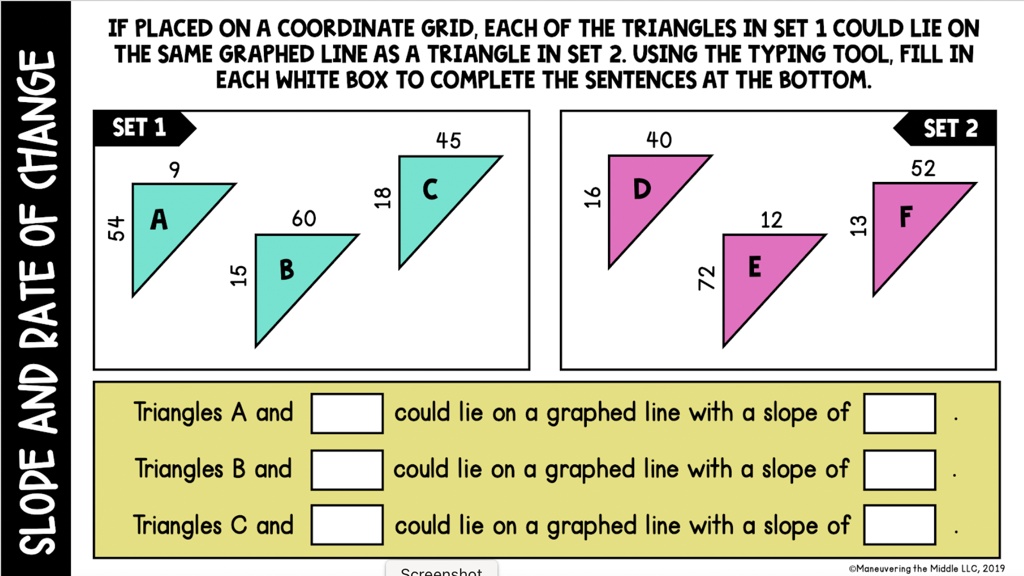 if placed on a coordinate grid each of the triangles in set 1 could lie ...