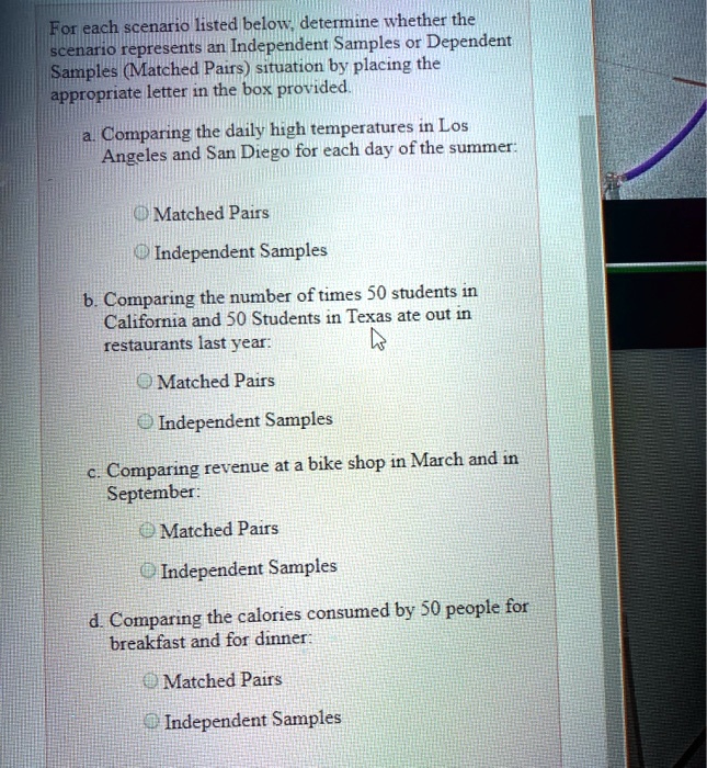 for each scenario listed below determine whether the scenario ...