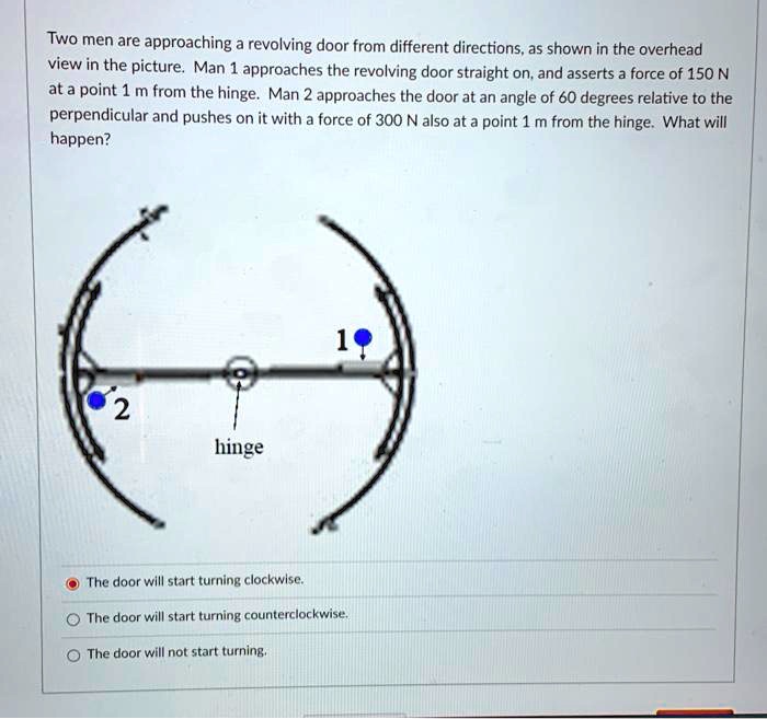 SOLVED: Two men are approaching revolving door from different ...
