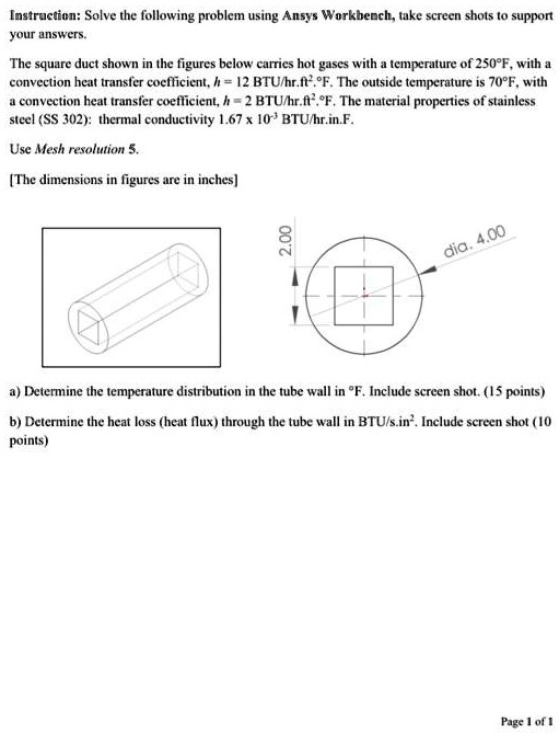 SOLVED: ANSYS Benchmark Software: Please Send Screenshots Instruction: Solve the following ...