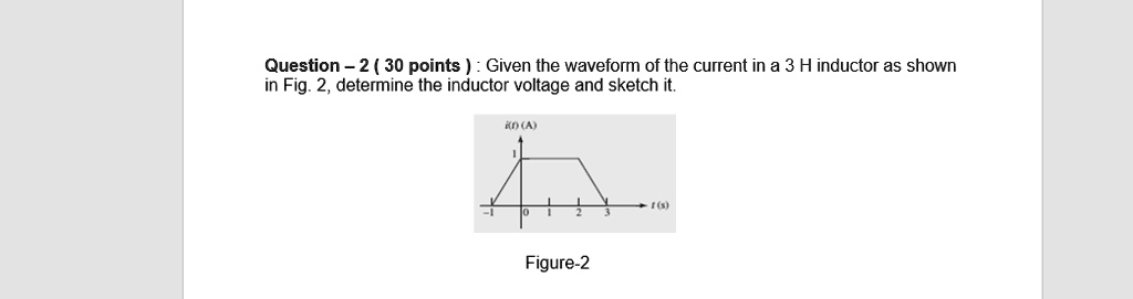 Question-2 (30 points): Given the waveform of the current in a 3 H ...