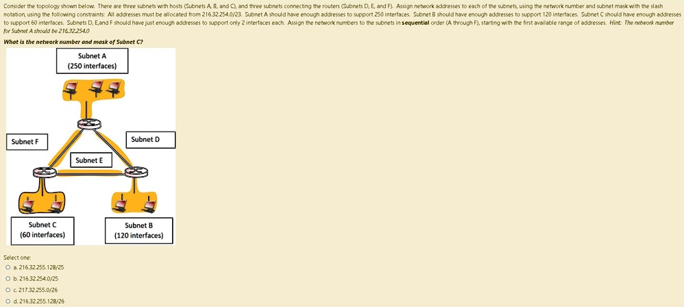 SOLVED: Consider the topology shown below. There are three subnets with ... SOLVED: Consider the topology shown below. There are three subnets with ...