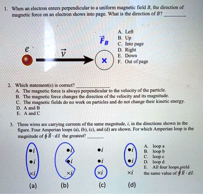 SOLVED: When an electron enters perpendicular to a uniform magnetic ...
