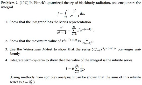 SOLVED:Problem 2 (10%) In Planck's quantized theory of blackbody ...