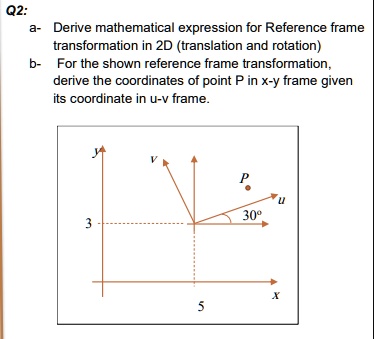 SOLVED: Q2: a- Derive mathematical expression for Reference frame transformation in 2D ...
