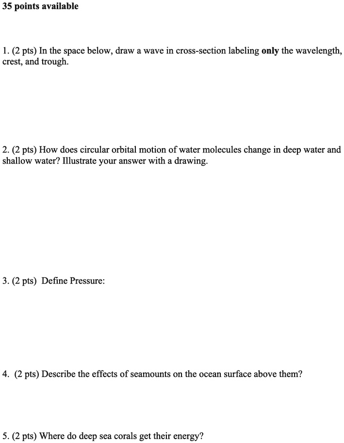 35 points available 1 2 pts in the space below draw a wave in cross ...