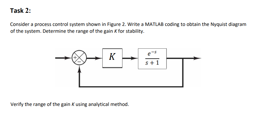 Task 2: Consider a process control system shown in Figure 2. Write a ...