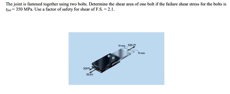 SOLVED: The joint is fastened together using two bolts. Determine the ...