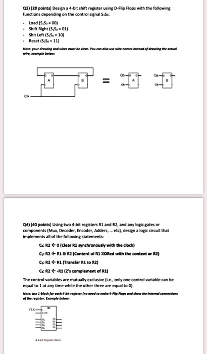 SOLVED: Q3 [20 points] Design a 4-bit shift register using D-Flip Flops ...